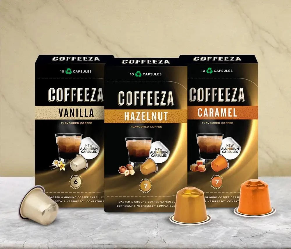 Flavoured Coffee Capsule Variety Pack - Aluminium Pods | Coffeeza