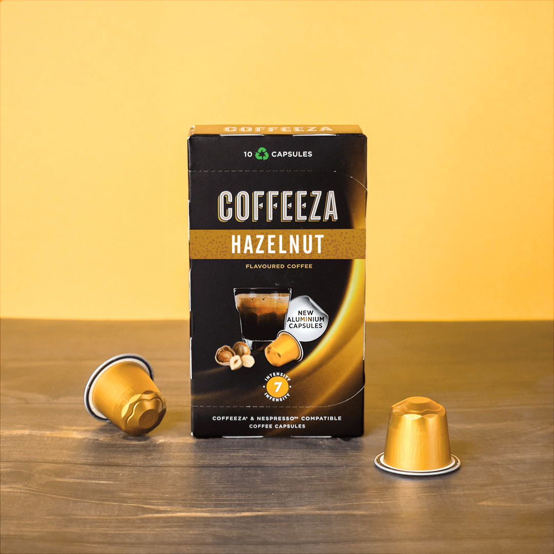 Hazelnut 100% Arabica Flavoured Aluminium Coffee Capsules – Coffeeza
